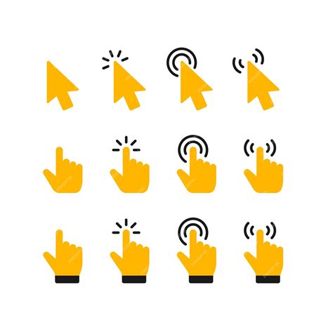 Premium Vector Pointer Click Icon Clicking Cursor Pointing Hand