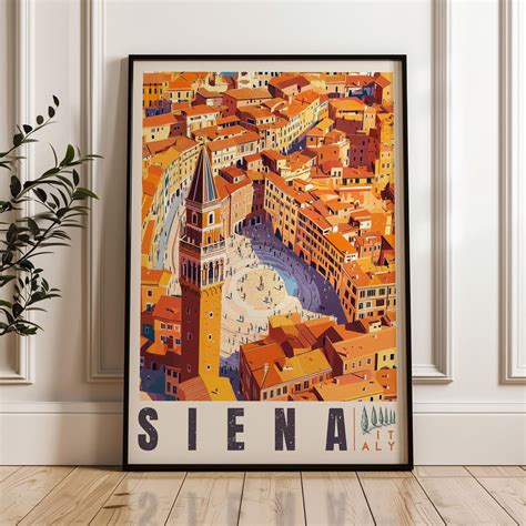 Siena Travel Poster Italy Wall Art Print Illustration Artwork Home
