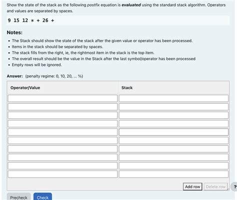 Solved Show The State Of The Stack As The Following Postfix