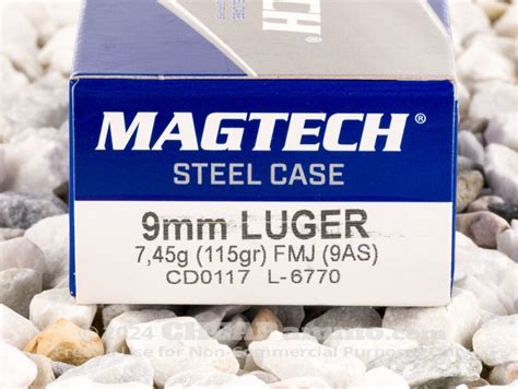 9mm Ammo Magtech 115 Grain Full Metal Jacket 1000 Rounds