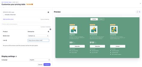 Embeddable Pricing Table For Saas Businesses Stripe Documentation