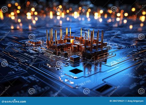 Neural Digital And Circuit Board Background Royalty Free Illustration 284739621