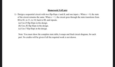 Solved Homework 9 45 ﻿ptsdesign A Sequential Circuit With