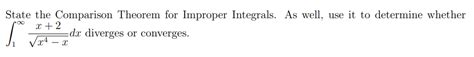 solved state the comparison theorem for improper integrals