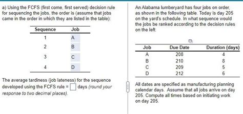 Solved A Using The Fcfs First Come First Served Decision