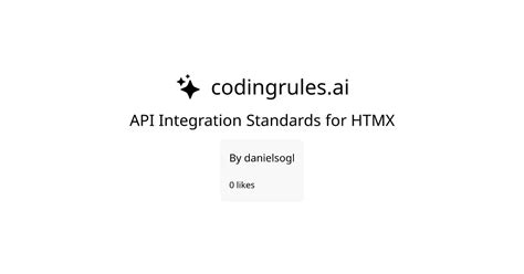 Api Integration Standards For Htmx Coding Rules Codingrules Ai