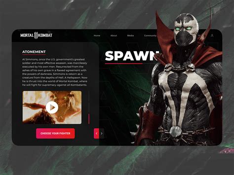 Spawn Mortal Kombat First Screen Behance