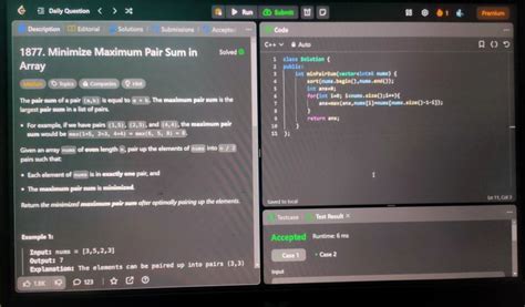 Day86 Of 365dayscodechallenge Minimize Pair Sum On Leetcode Dikesh