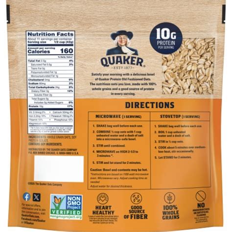 Quaker® Protein Old Fashioned Rolled Oats 16 Oz Ralphs