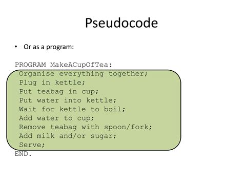 introduction to pseudocode pptx programming languages computing