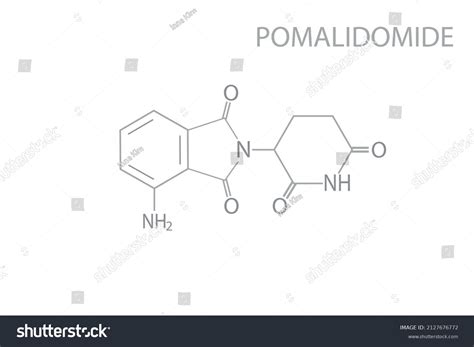 Pomalidomid Molekulare Skelettale Chemische Formel Vektorgrafik