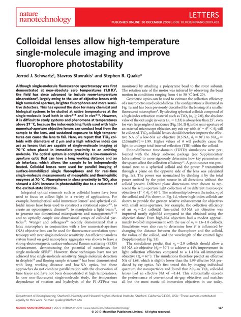Pdf Colloidal Lenses Enable High Temperature Single Molecule Imaging