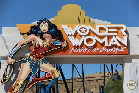 Six Flags Magic Mountain Wonder Woman Flight Of Courage Logo Micechat