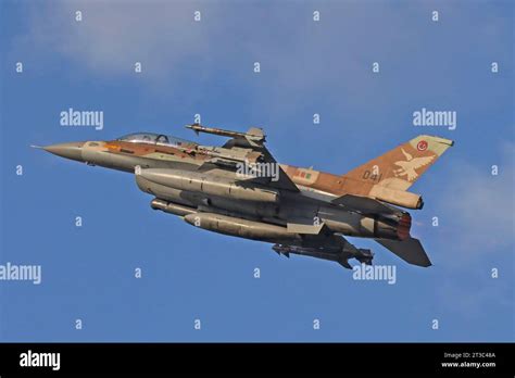 Israeli Air Force F 16D Barak Taking Off Armed Python 5 And Sidewinder