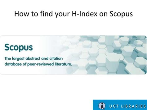 How To Find Your H Index On Scopus PPT