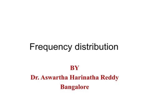 Frequency Distribution Table Ppsx