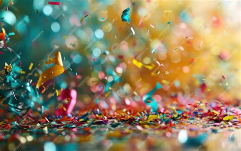 Premium Photo Confetti Explosion With Colorful Streamers In The
