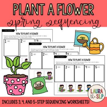 Freebie Spring 3 4 5 Step Sequencing Plant A Flower By Laura The Slp
