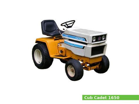 Cub Cadet 1650 Garden Tractor Specs And Service Data