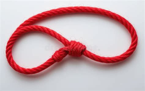 Red Rope Loop With Knot Close Up On White Background Stock Illustration Illustration Of Object