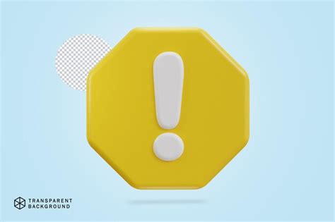 Premium Psd 3d Exclamation Sign Warning Or Danger Risk Message Alert
