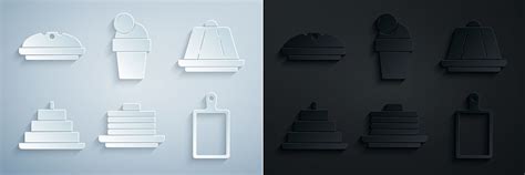 팬케이크 푸딩 커스터드 불타는 촛불이 있는 케이크 도마 아이스크림 및 수제 파이 아이콘 세트 벡터 3차원 형태에 대한 스톡 벡터 아트 및 기타 이미지 Istock