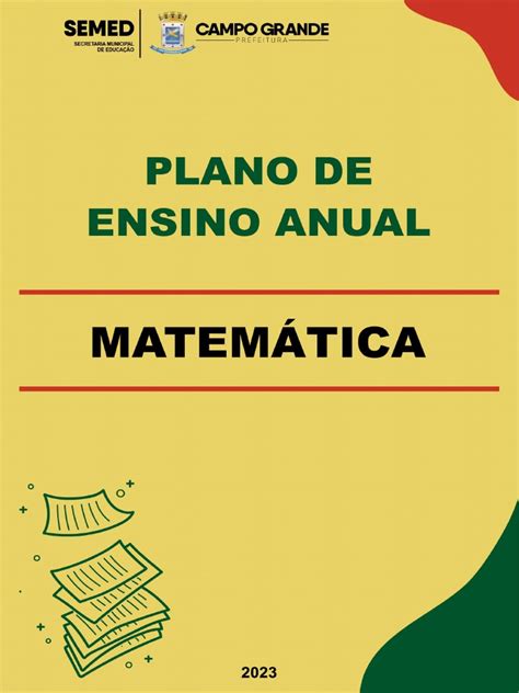 Plano De Ensino Anual 2023 Matemática 9º Ano Pdf Número Real