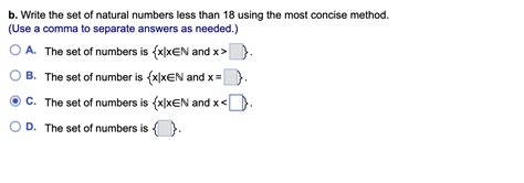 Solved B ﻿write The Set Of Natural Numbers Less Than 18