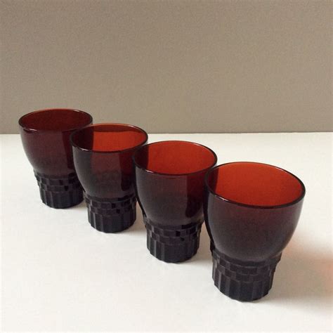 Ruby Red Drinking Glasses Red Glass Juice Tumbler Anchor Etsy Ruby