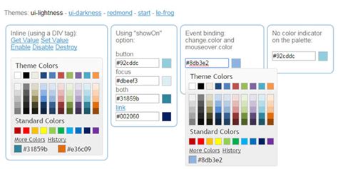 Js Tutorial Evol Colorpicker JQuery UI Widget For Color Picking