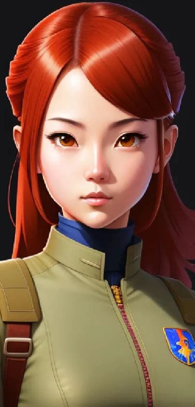 Vibrant Redhead Anime Portrait Free Download