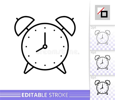 Alarm Clock Timer Watch Thin Line Vector Icon Stock Vector Illustration Of Bell Reminder