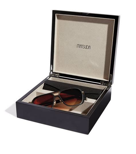 Mens Matsuda Black Gradient Lens Aviator Sunglasses Harrods Uk