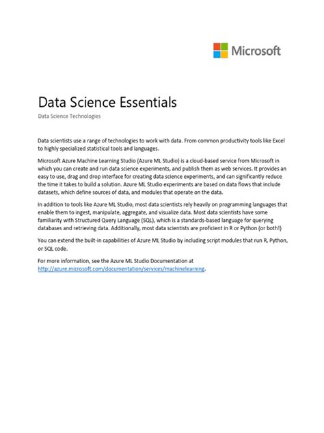 Data Science Technologies Pdf