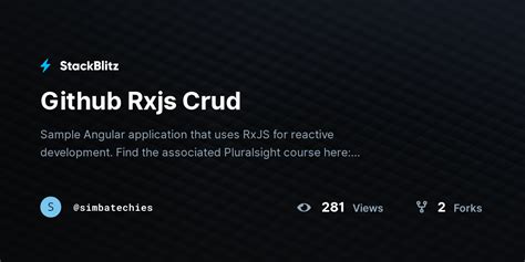 Github Rxjs Crud Stackblitz