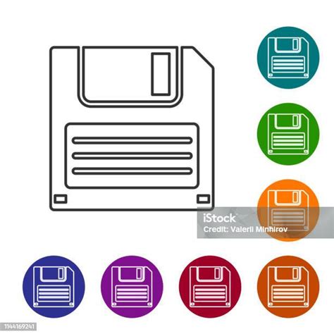 컴퓨터 데이터 저장 라인 아이콘 흰색 배경에 고립에 대 한 회색 플로피 디스크 디스켓 기호입니다 벡터 일러스트 0명에 대한 스톡 벡터 아트 및 기타 이미지 Istock