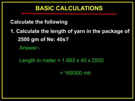 Production Calculation Ppt
