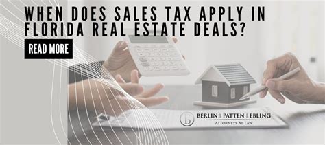 When Does Sales Tax Apply In Florida Real Estate Deals Berlin Patten
