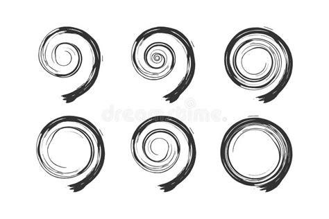 Set Of Spiral Design Elements Abstract Swirl Icons Stock Vector Illustration Of Rotation