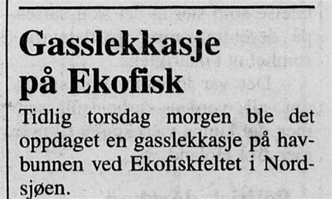 Seabed Gas Leak Halted Ekofisk