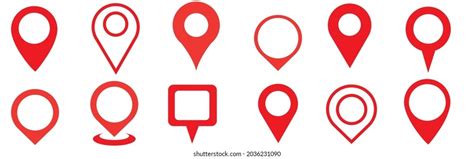 Map Pointers Icon Set Location Pin Stock Vector Royalty Free