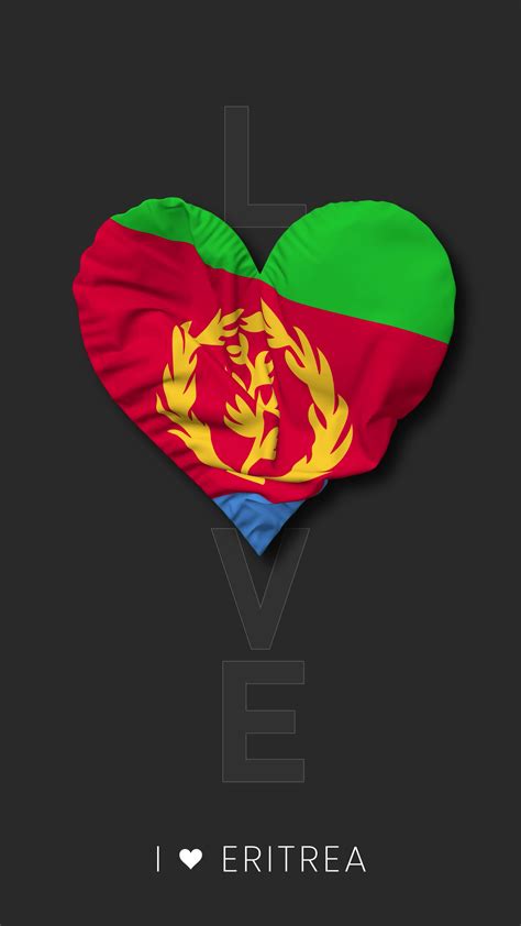 Eritrea Heart Shape Flag Seamless Looped Love Vertical Status 3d Rendering 44590468 Stock Video