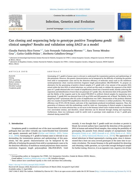 Pdf Can Cloning And Sequencing Help To Genotype Positive Toxoplasma Gondii Clinical Samples