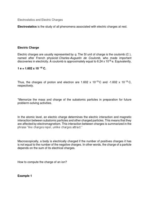 Module 1 Physics Pdf Electric Charge Electric Field