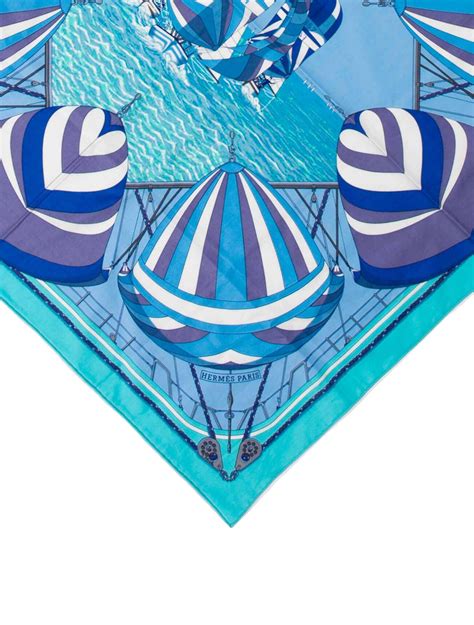 Hermès Balade Oceane Silk Printed Scarf Blue Scarves And Shawls