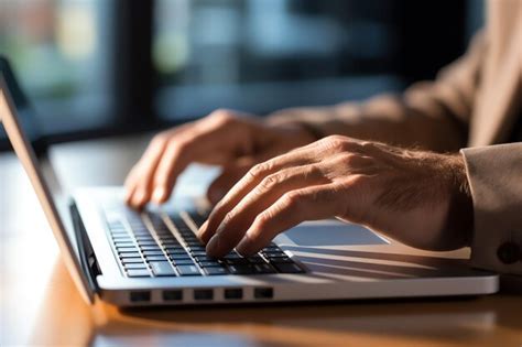 Premium Ai Image Man Hands Typing On Computer Keyboard