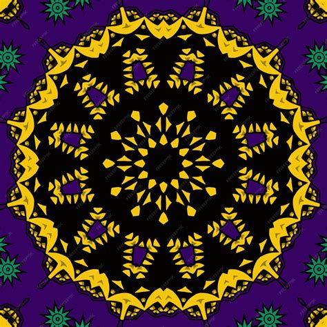 Premium Vector Mandala Boho Hand Drawn Seamless Pattern Vector Illustration