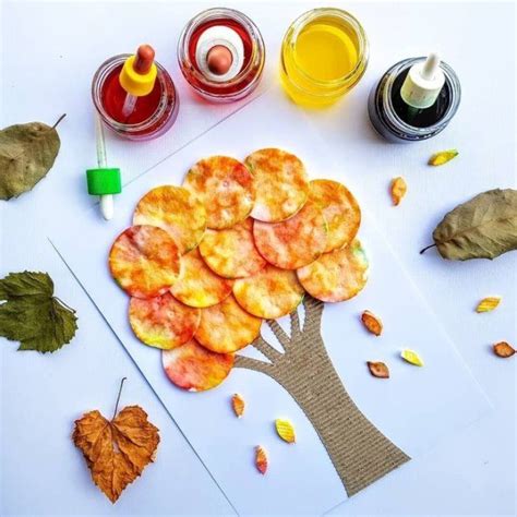 Осенняя аппликация из ватных дисков осень аппликация Интересный контент в группе Копилка