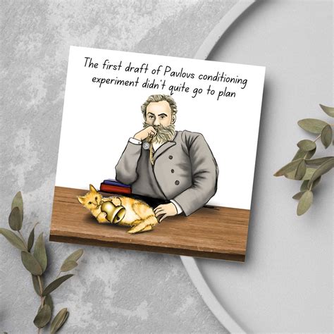 Pavlov Any Occasion Card Pavlovs Cat Funny Birthday Card Psychology Card History Card Card
