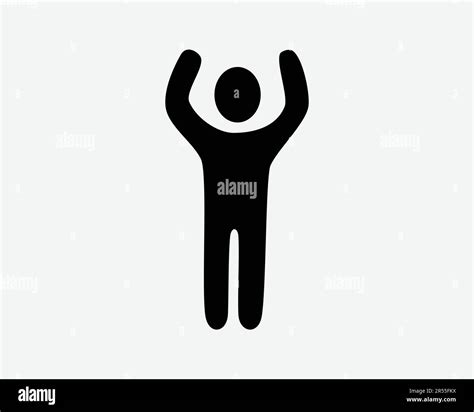 Man Pictogram Raising Hand Icon Stock Vector Images Alamy